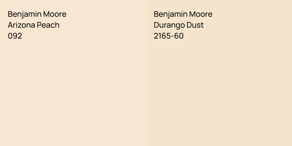 Benjamin Moore Arizona Peach vs. Benjamin Moore Durango Dust comparison