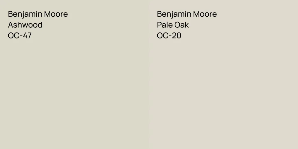 Benjamin Moore Ashwood vs. Benjamin Moore Pale Oak comparison