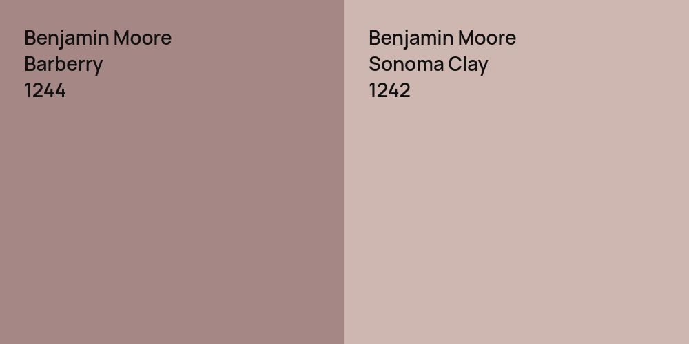 Benjamin Moore Barberry vs. Benjamin Moore Sonoma Clay comparison