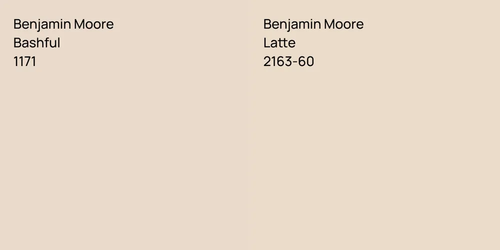 Benjamin Moore Bashful vs. Benjamin Moore Latte comparison