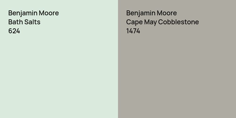 Benjamin Moore Bath Salts vs. Benjamin Moore Cape May Cobblestone comparison