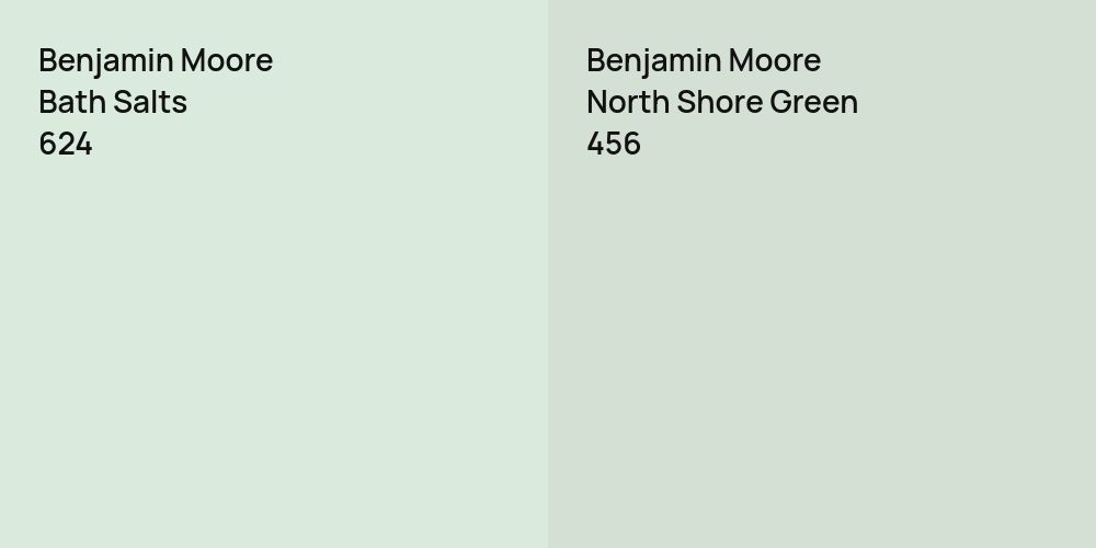 Benjamin Moore Bath Salts vs. Benjamin Moore North Shore Green comparison