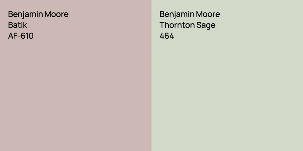 Benjamin Moore Batik vs. Benjamin Moore Thornton Sage comparison