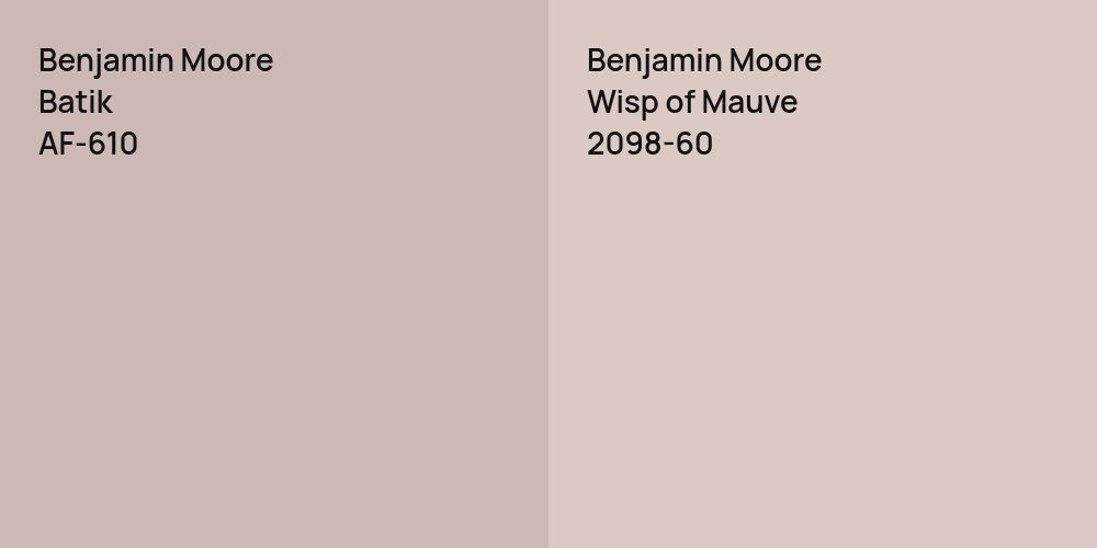 Benjamin Moore Batik vs. Benjamin Moore Wisp of Mauve comparison