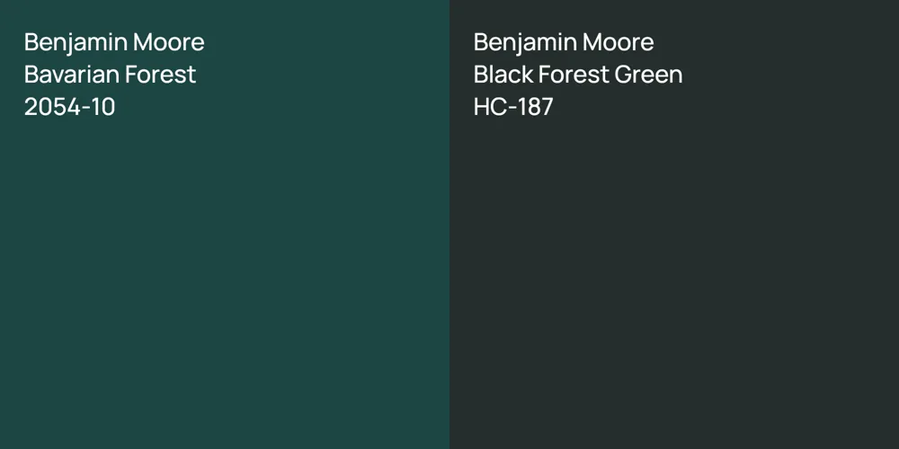 Benjamin Moore Bavarian Forest vs. Benjamin Moore Black Forest Green ...