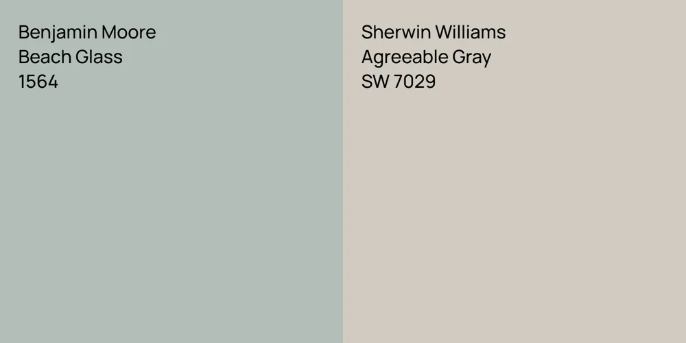 Benjamin Moore Beach Glass vs. Sherwin Williams Agreeable Gray comparison