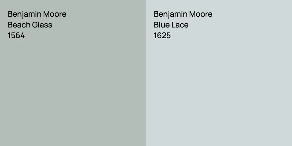 Benjamin Moore Beach Glass vs. Benjamin Moore Blue Lace comparison