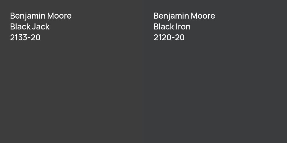 Benjamin Moore Black Jack vs. Benjamin Moore Black Iron comparison
