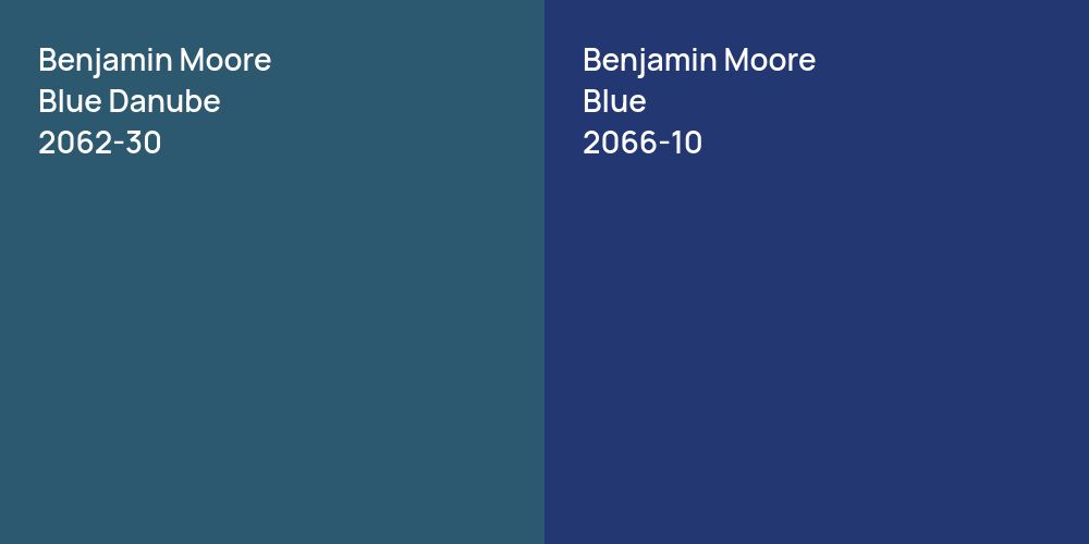 Benjamin Moore Blue Danube vs. Benjamin Moore Blue comparison