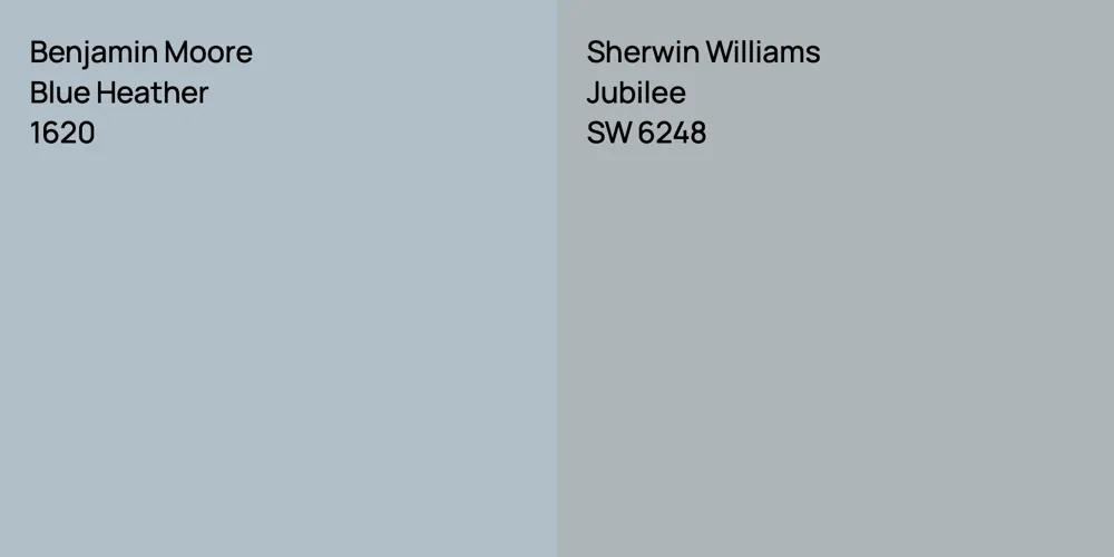 Benjamin Moore Blue Heather vs. Sherwin Williams Jubilee comparison