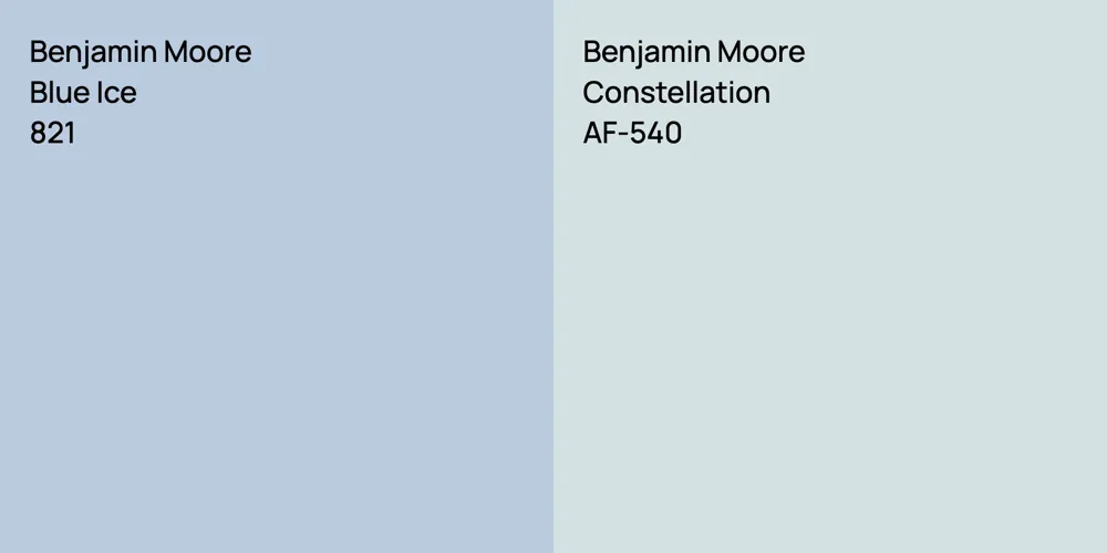 Benjamin Moore Blue Ice vs. Benjamin Moore Constellation comparison