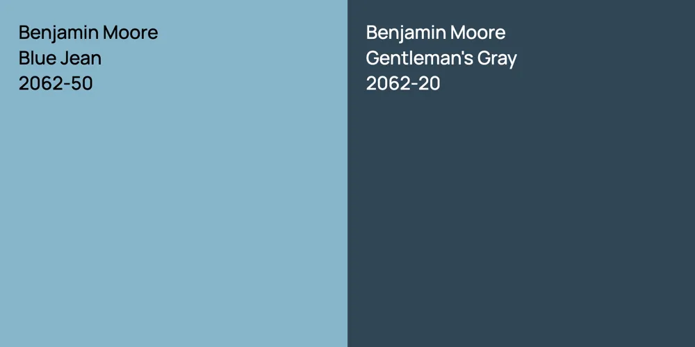 Benjamin Moore Blue Jean vs. Benjamin Moore Gentleman's Gray comparison