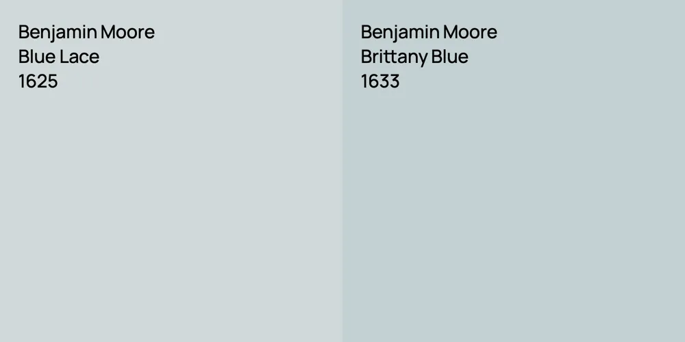 Benjamin Moore Blue Lace vs. Benjamin Moore Brittany Blue comparison