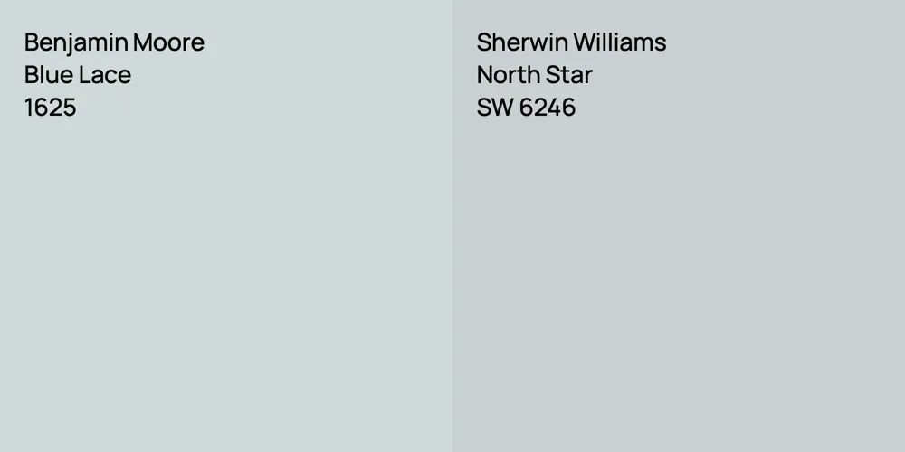 Benjamin Moore Blue Lace vs. Sherwin Williams North Star comparison