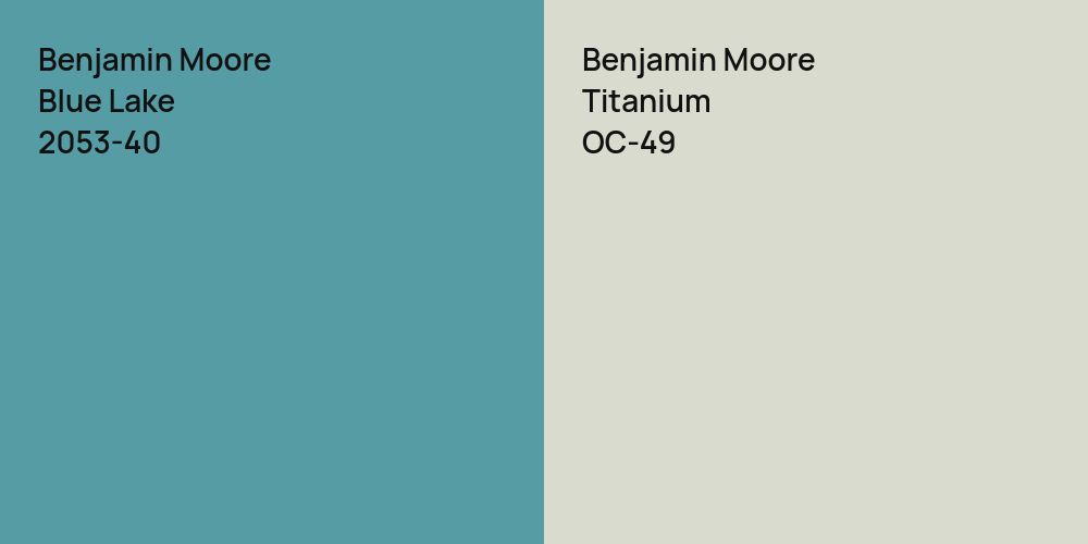 Benjamin Moore Blue Lake vs. Benjamin Moore Titanium comparison