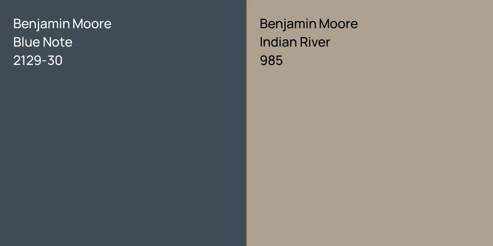 Benjamin Moore Blue Note vs. Benjamin Moore Indian River comparison