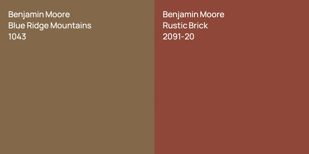 Benjamin Moore Blue Ridge Mountains vs. Benjamin Moore Rustic Brick ...