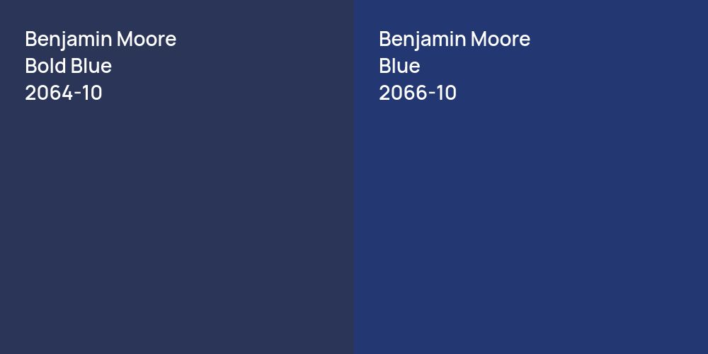 Benjamin Moore Bold Blue vs. Benjamin Moore Blue comparison