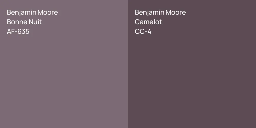 Benjamin Moore Bonne Nuit vs. Benjamin Moore Camelot comparison