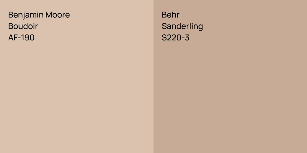 Benjamin Moore Boudoir vs. Behr Sanderling comparison