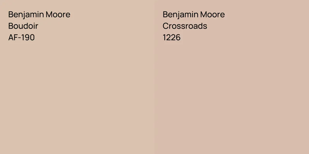 Benjamin Moore Boudoir vs. Benjamin Moore Crossroads comparison