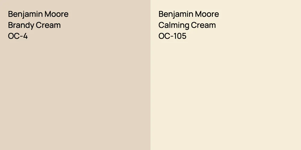 Benjamin Moore Brandy Cream vs. Benjamin Moore Calming Cream comparison
