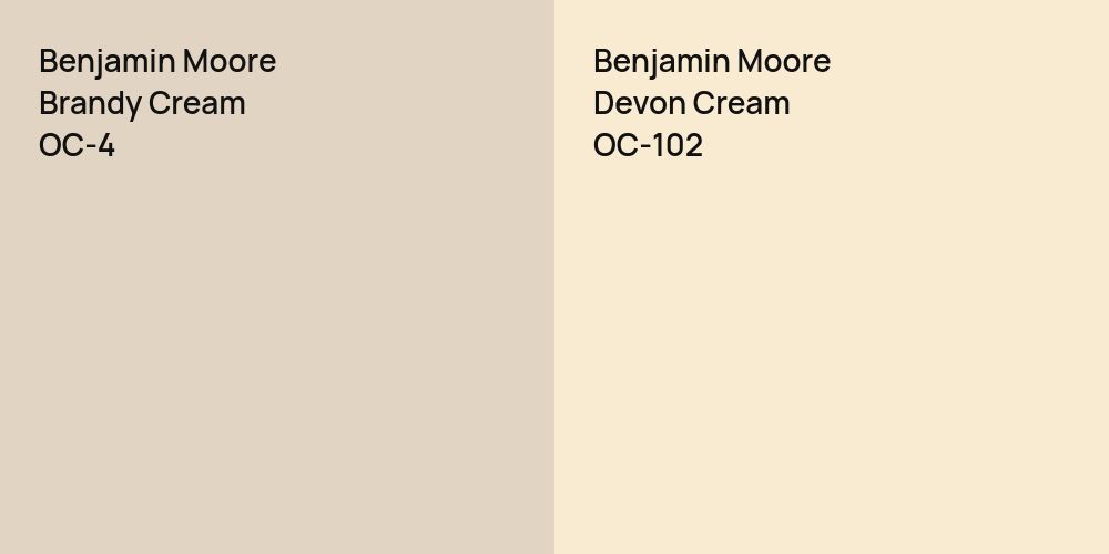 Benjamin Moore Brandy Cream vs. Benjamin Moore Devon Cream comparison