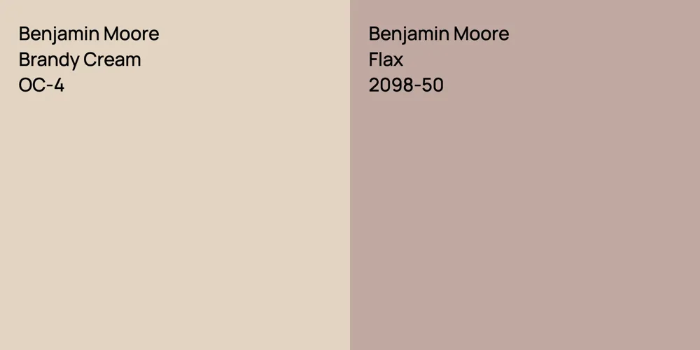 Benjamin Moore Brandy Cream vs. Benjamin Moore Flax comparison