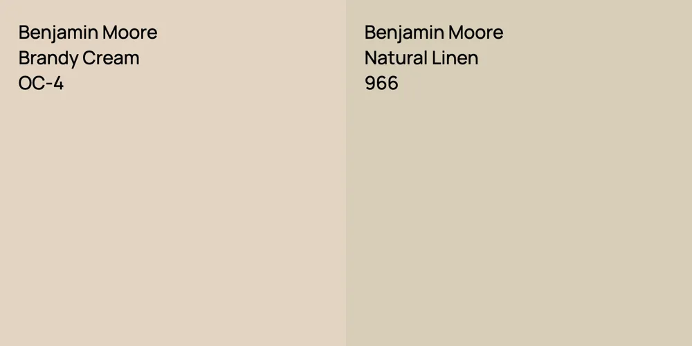 Benjamin Moore Brandy Cream vs. Benjamin Moore Natural Linen comparison