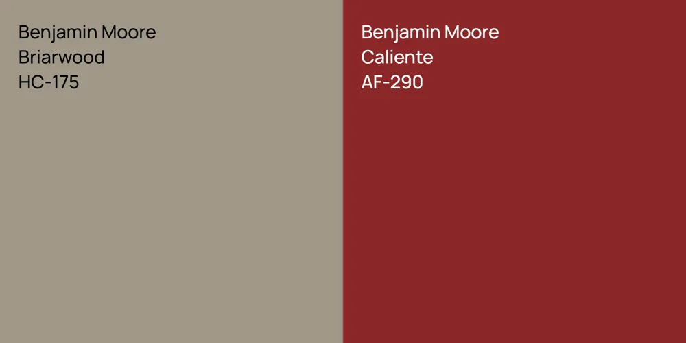Benjamin Moore Briarwood vs. Benjamin Moore Caliente comparison