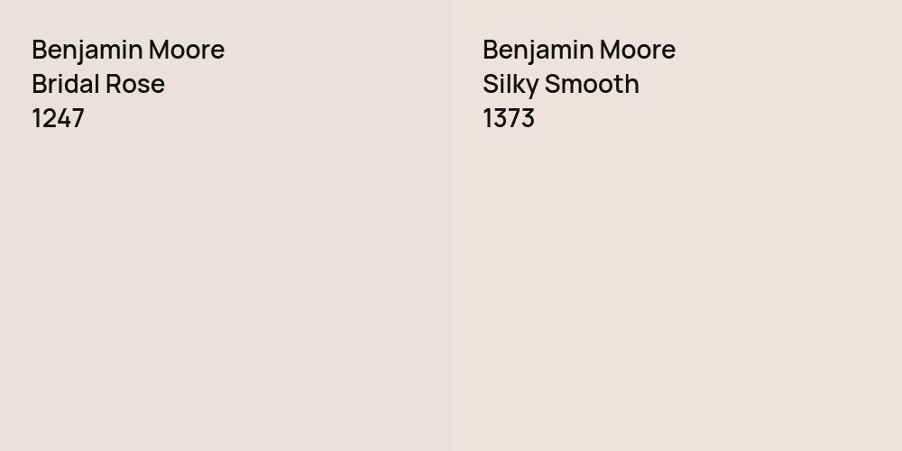 Benjamin Moore Bridal Rose vs. Benjamin Moore Silky Smooth comparison