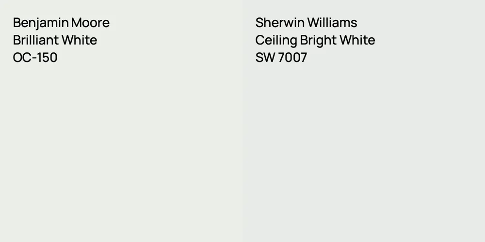 Benjamin Moore Brilliant White vs. Sherwin Williams Ceiling Bright ...