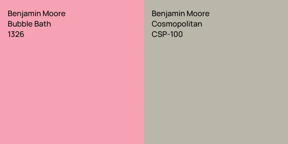 Benjamin Moore Bubble Bath vs. Benjamin Moore Cosmopolitan comparison