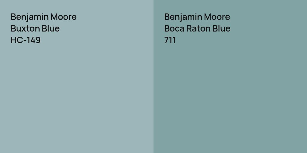 Benjamin Moore Buxton Blue vs. Benjamin Moore Boca Raton Blue comparison