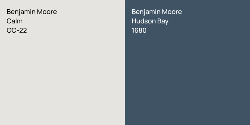 Benjamin Moore Calm vs. Benjamin Moore Hudson Bay comparison