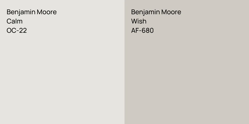 Benjamin Moore Calm vs. Benjamin Moore Wish comparison