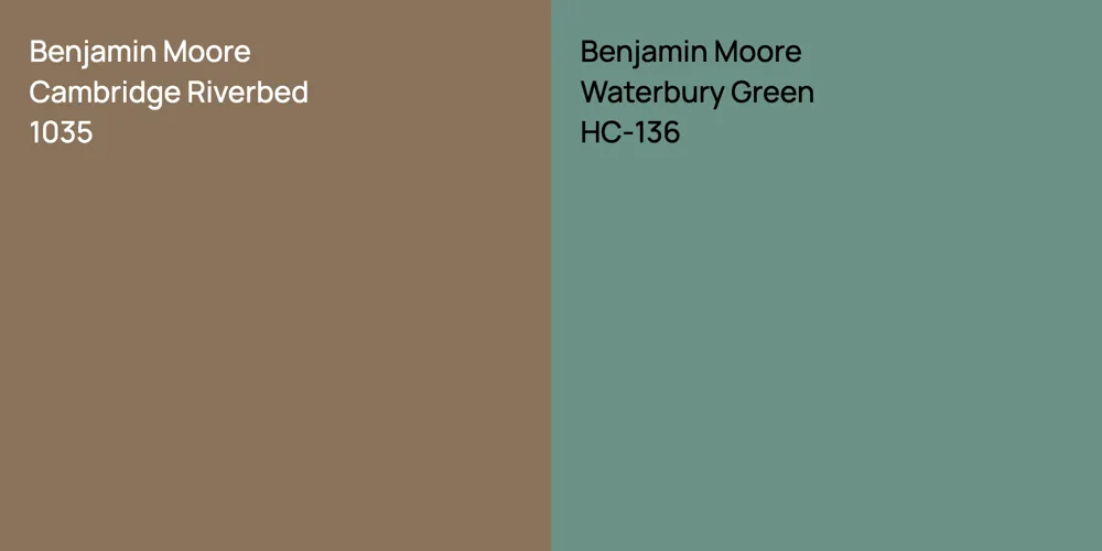 Benjamin Moore Cambridge Riverbed vs. Benjamin Moore Waterbury Green ...