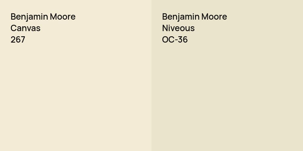 Benjamin Moore Canvas vs. Benjamin Moore Niveous comparison