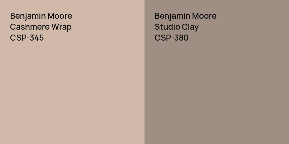 Benjamin Moore Cashmere Wrap vs. Benjamin Moore Studio Clay comparison