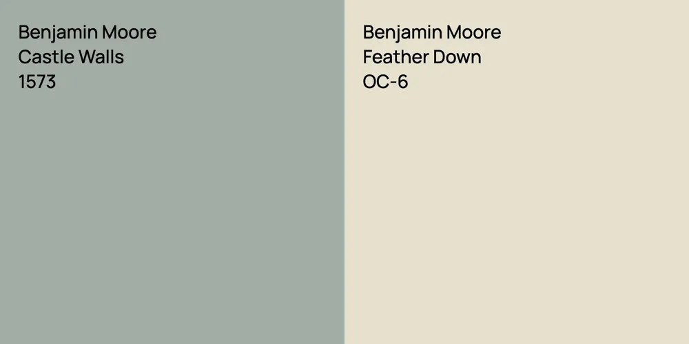 Benjamin Moore Castle Walls vs. Benjamin Moore Feather Down comparison