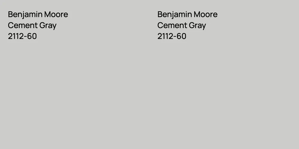 Benjamin Moore Cement Gray vs. Benjamin Moore Cement Gray comparison