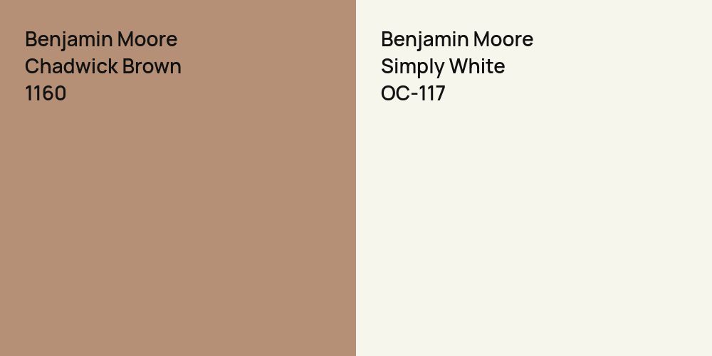 Benjamin Moore Chadwick Brown vs. Benjamin Moore Simply White comparison