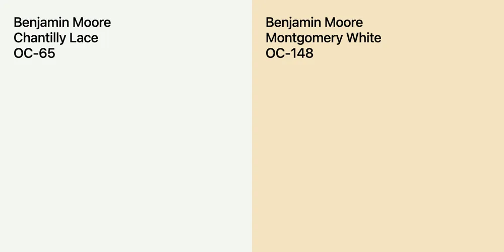 Benjamin Moore Chantilly Lace vs. Benjamin Moore Montgomery White ...