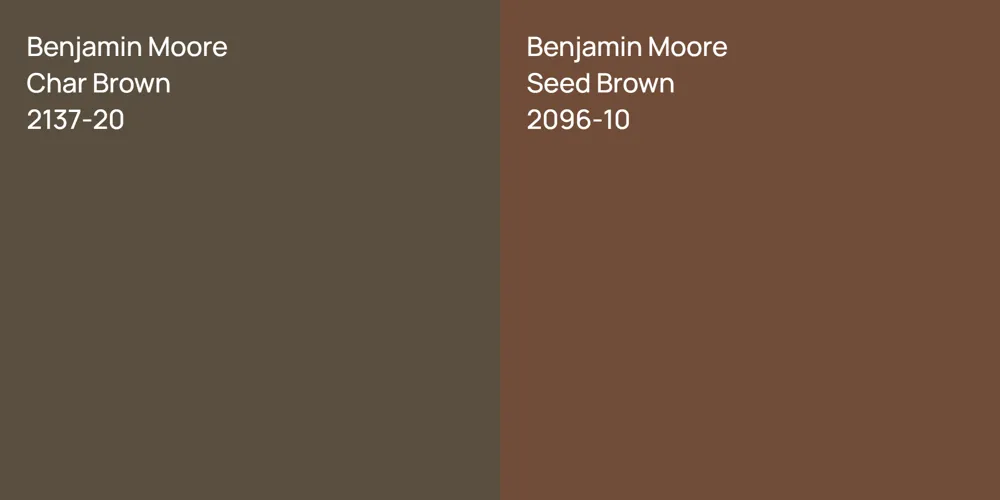 Benjamin Moore Char Brown vs. Benjamin Moore Seed Brown comparison