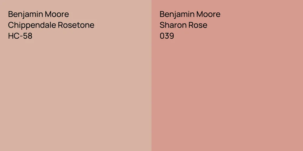 Benjamin Moore Chippendale Rosetone vs. Benjamin Moore Sharon Rose ...