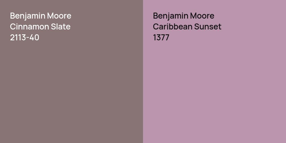 Benjamin Moore Cinnamon Slate vs. Benjamin Moore Caribbean Sunset ...