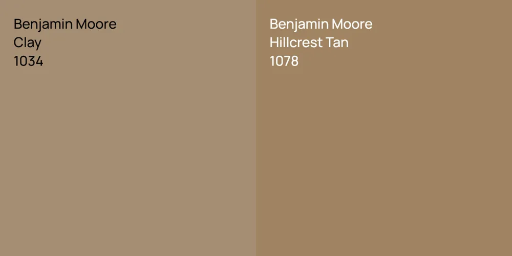 Benjamin Moore Clay vs. Benjamin Moore Hillcrest Tan comparison