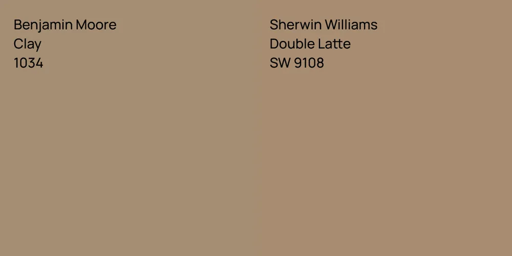 Benjamin Moore Clay vs. Sherwin Williams Double Latte comparison