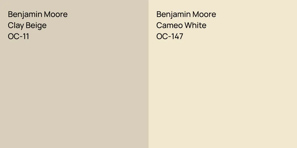 Benjamin Moore Clay Beige vs. Benjamin Moore Cameo White comparison