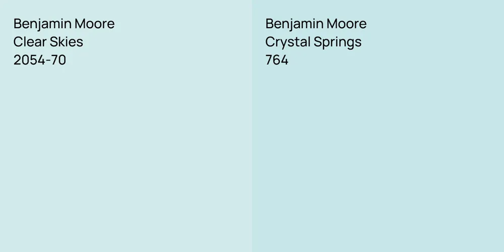 Benjamin Moore Clear Skies vs. Benjamin Moore Crystal Springs comparison